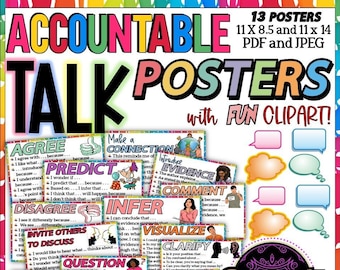 Accountable Talk Posters, Speech Bubble Posters, Classroom Decor ...