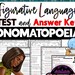 Onomatopoeia Test | Figurative Language Test | Onomatopoeia Assessment ...