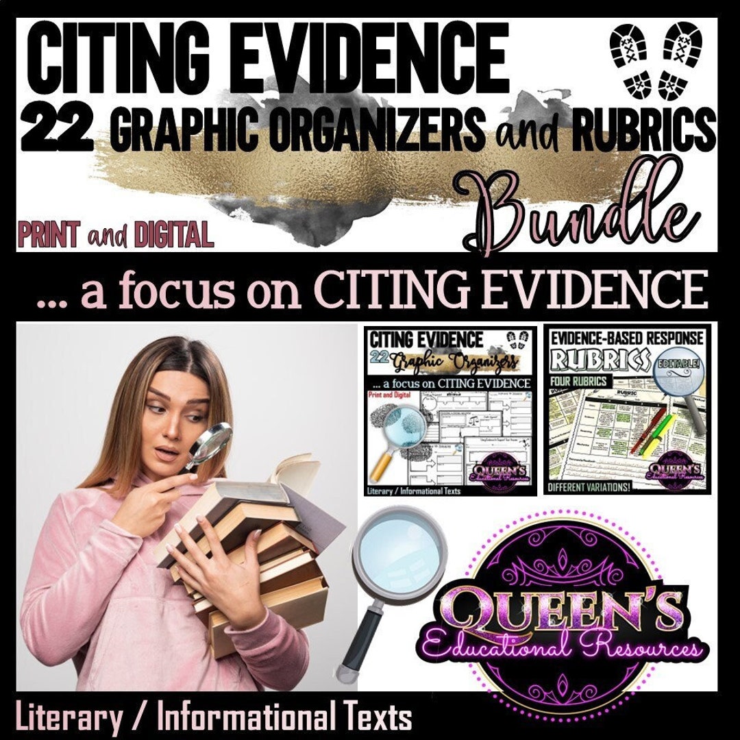 Citing Evidence Rubrics, Evidence Graphic Organizers, Homeschool ...