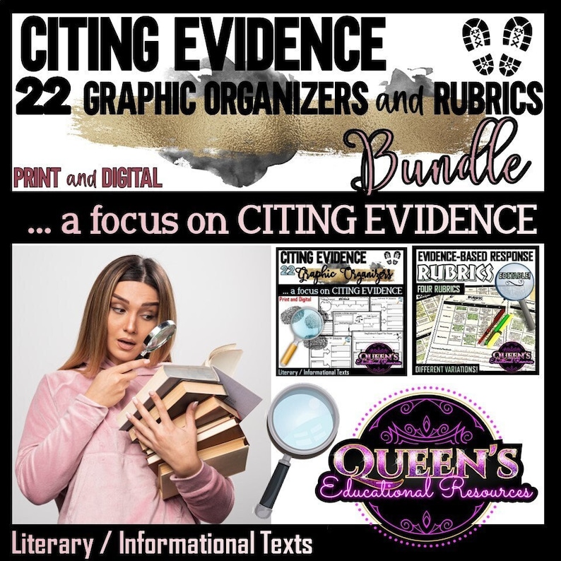 Citing Evidence Rubrics, Evidence Graphic Organizers, Homeschool ...