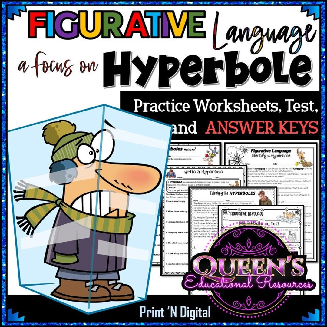 Hyperbole Activities | Hyperbole Worksheets | Figurative Language ...