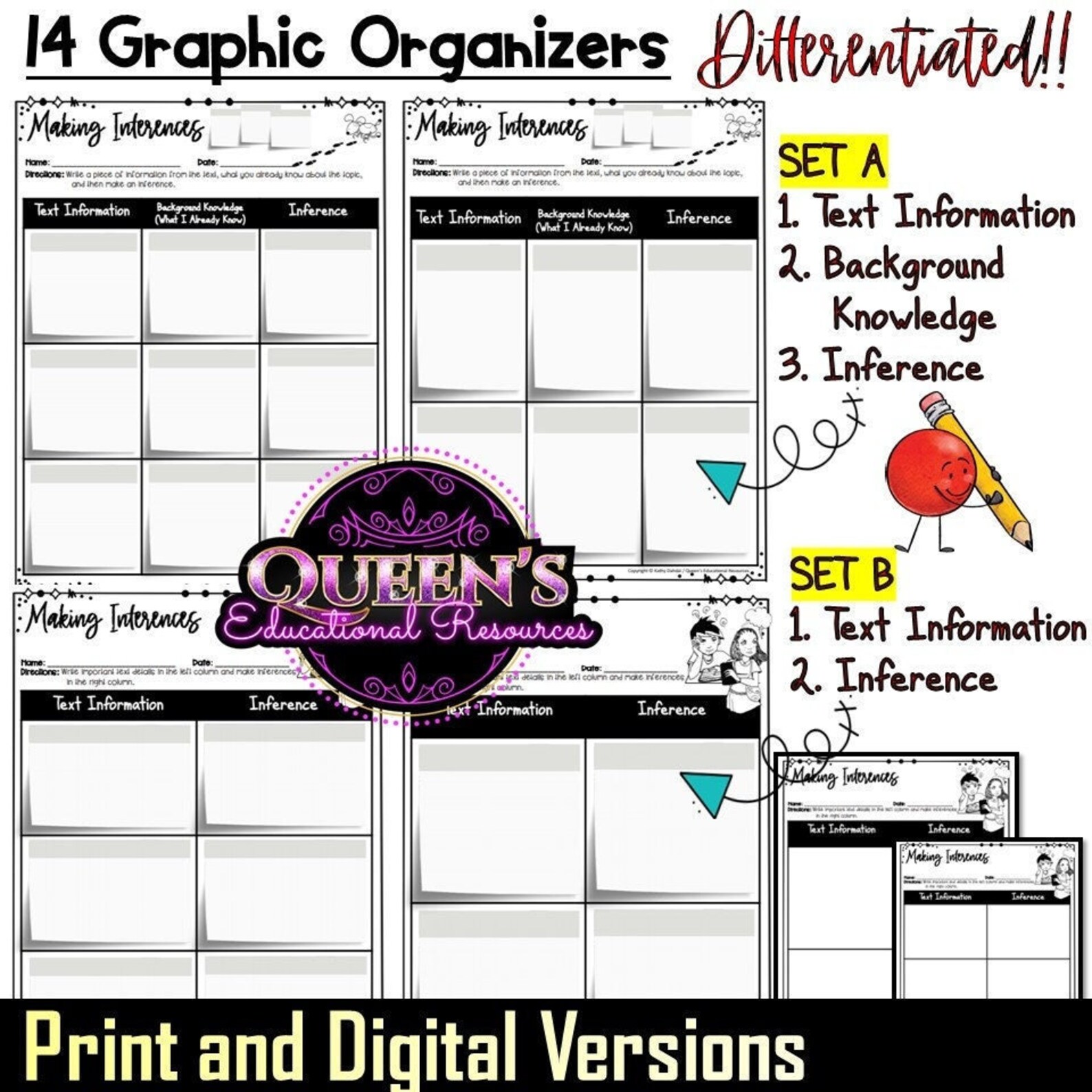 Making Inferences Graphic Organizers, Reading Comprehension, Making ...