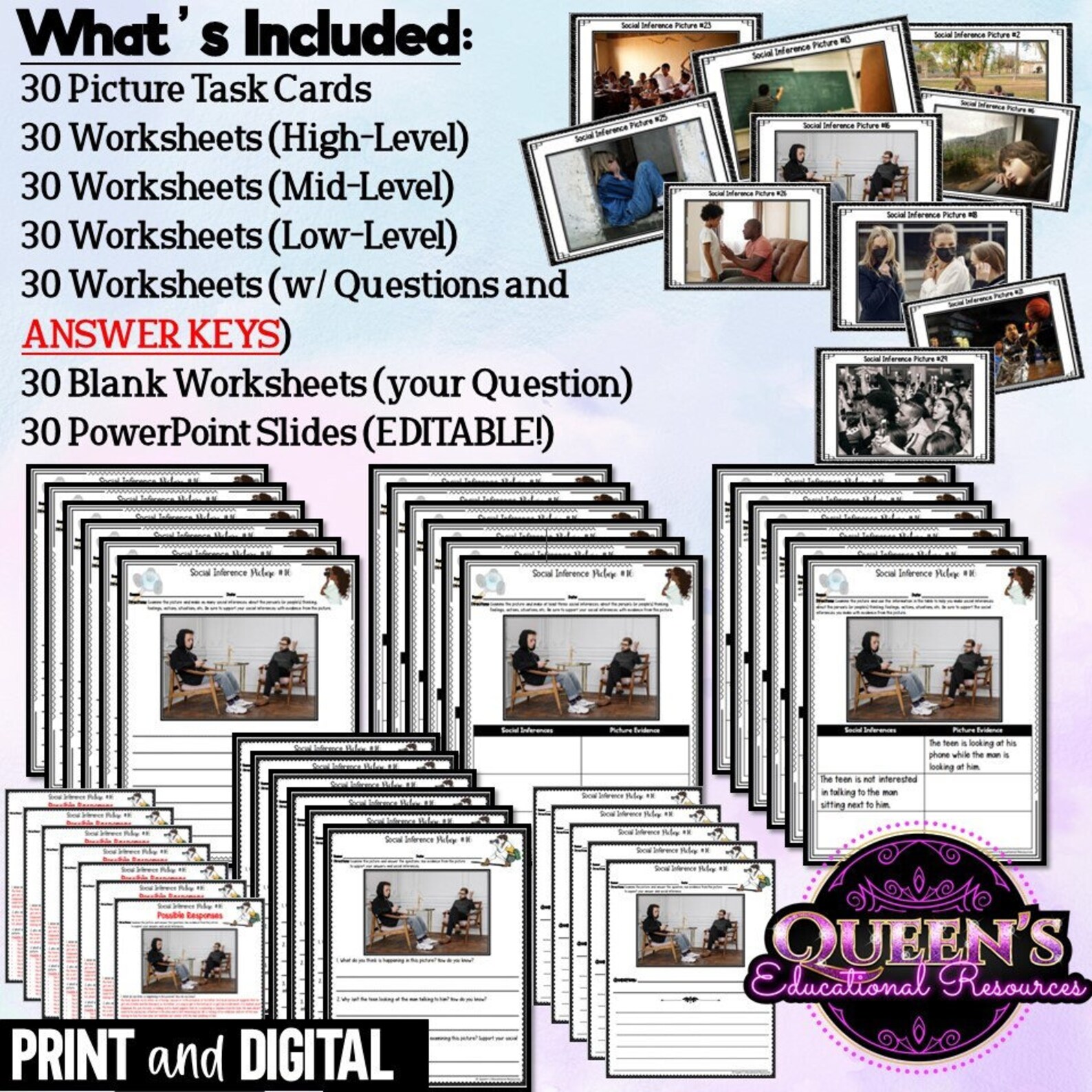 Body Language Activities Social Inferences With Pictures - Etsy