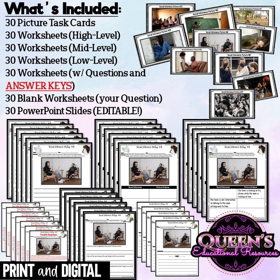 Body Language Activities Social Inferences With Pictures Social Cues ...