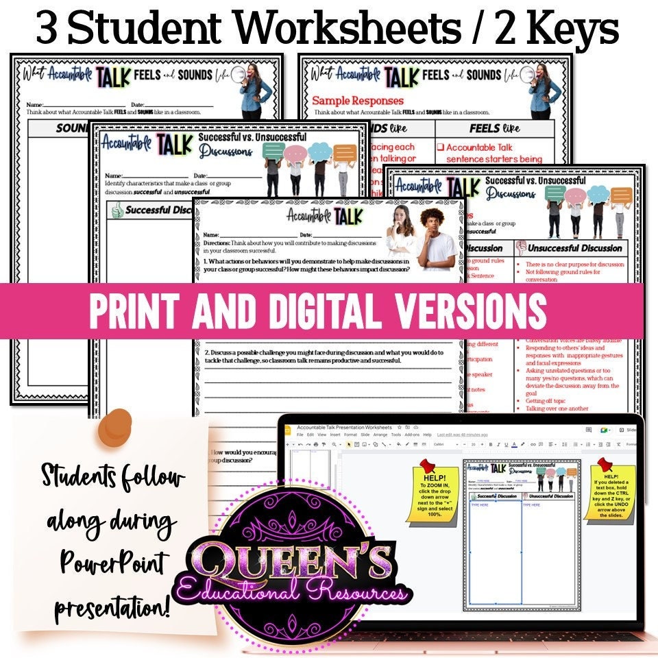 Accountable Talk Introduction Powerpoint and Tools, Conversation ...