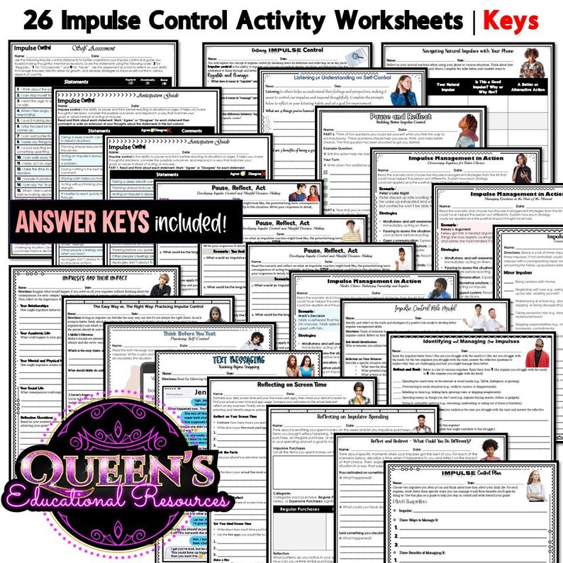 Self-control Activities | Impulse Control Activities | Self-discipline ...