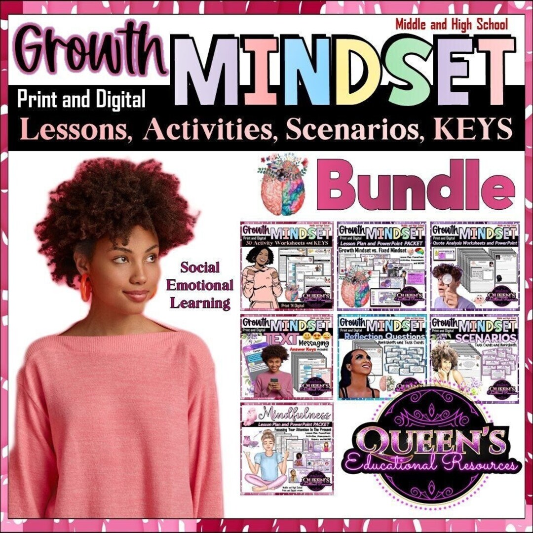 Growth Mindset Vs. Fixed Mindset Lessons, Activities, and Worksheets ...