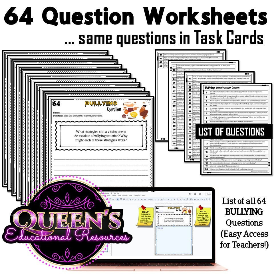 Bullying Questions | Bullying Awareness | Anti Bullying | Bullying ...