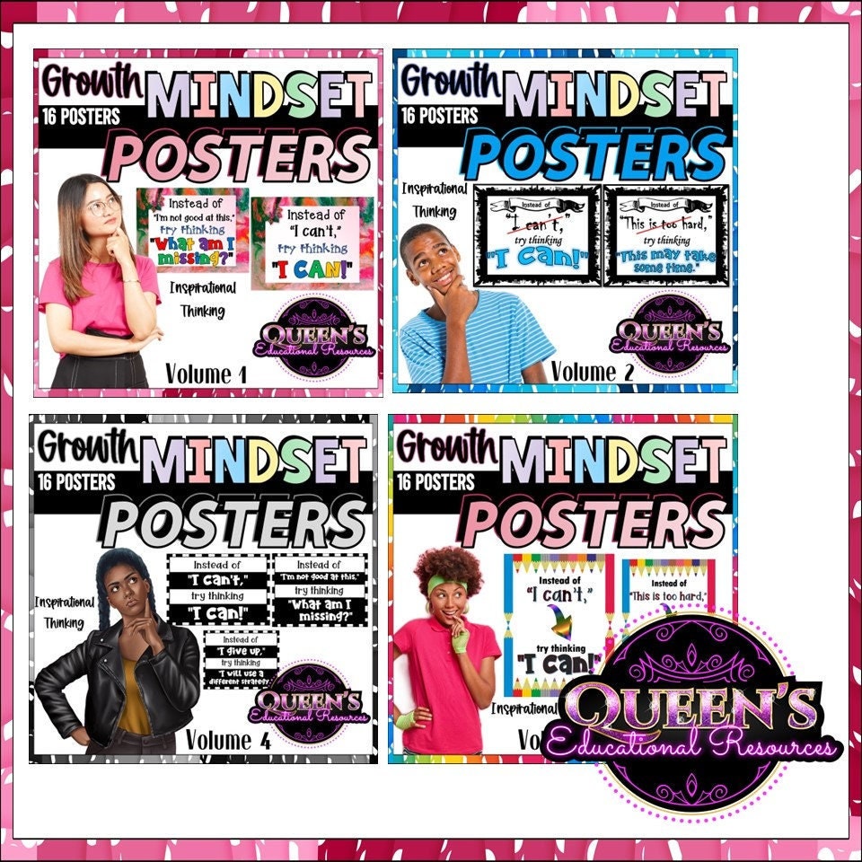 Growth Mindset Posters Growth Mindset Bulletin Board Positive ...