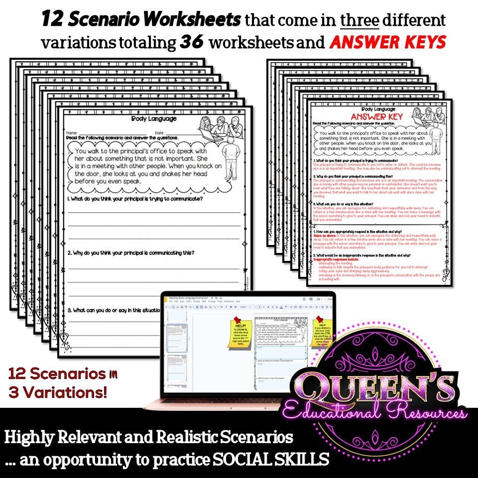 Body Language Activities | Social Inferences With Pictures | Social ...