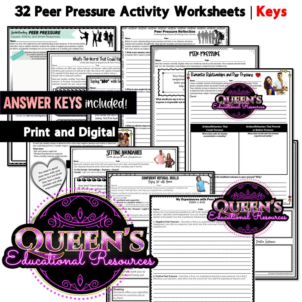 Peer Pressure Activities | Peer Pressure Worksheets | Social Pressures ...