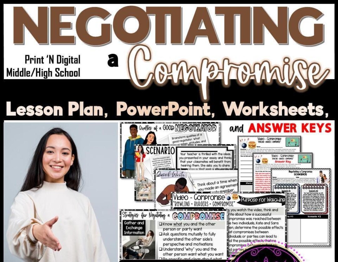 Negotiation and Compromise Lesson Plan, Powerpoint and Activities ...