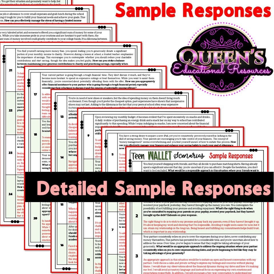 Financial Literacy Money Management Skills Scenarios Budgeting Skills ...
