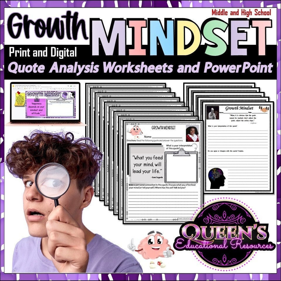 Growth Mindset Quote Analysis | Growth Mindset Activities | Growth ...