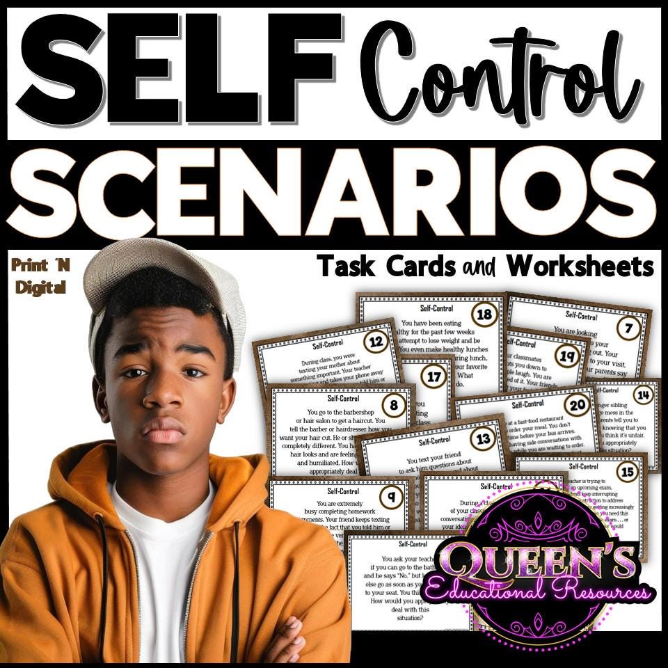 Self-control Worksheets | Self-awareness Worksheets | Self-management ...