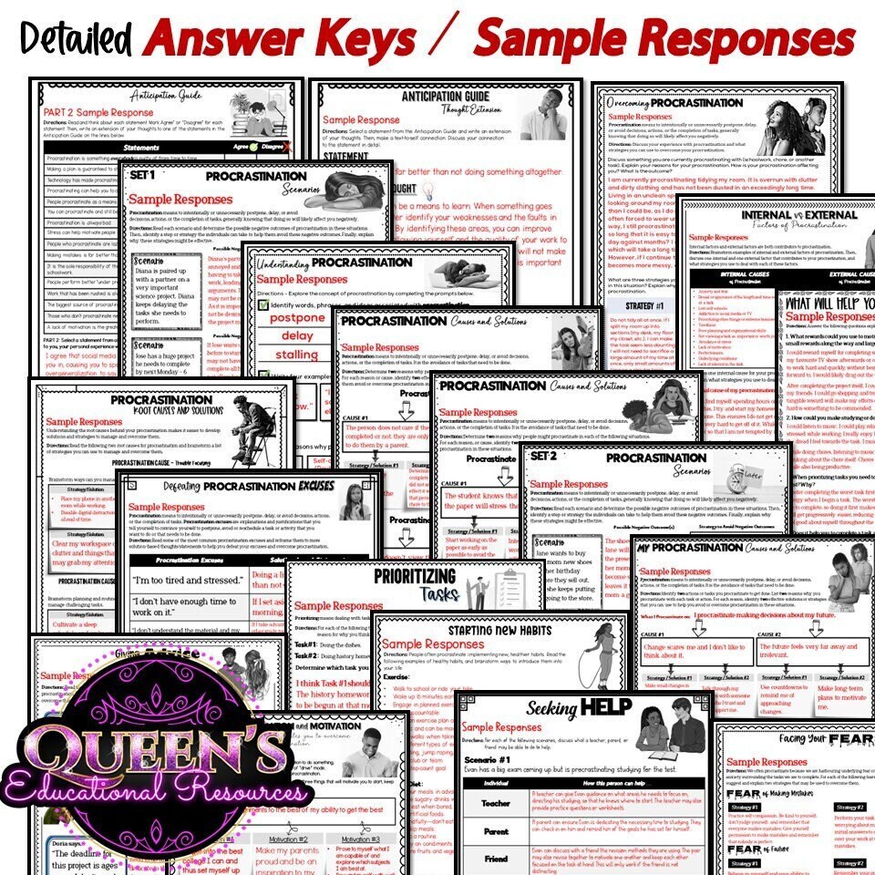 Procrastination Activity Worksheets, Procrastinate, Social Emotional ...
