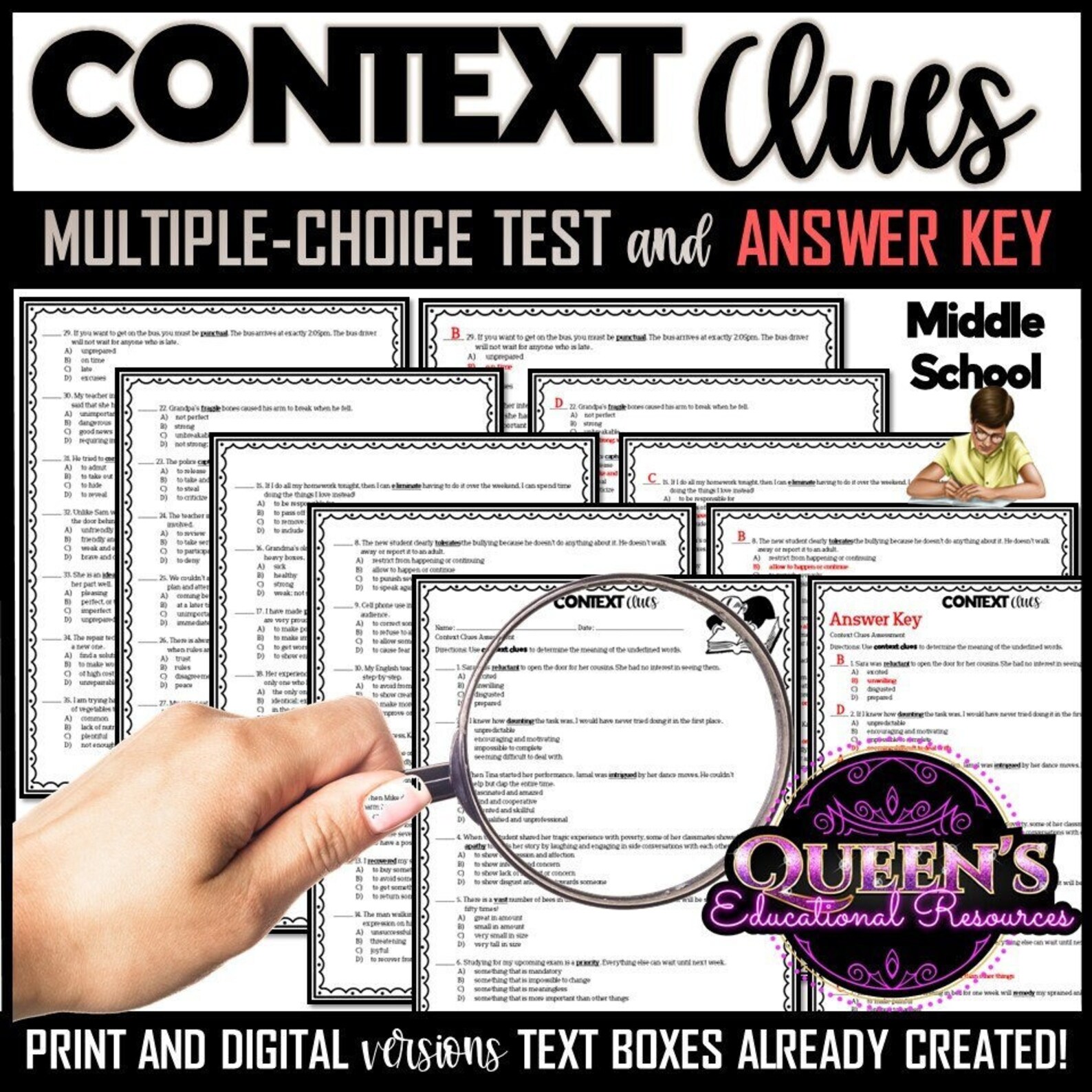 Context Clues Test, Context Clues Assessment, Context Clues Worksheets ...