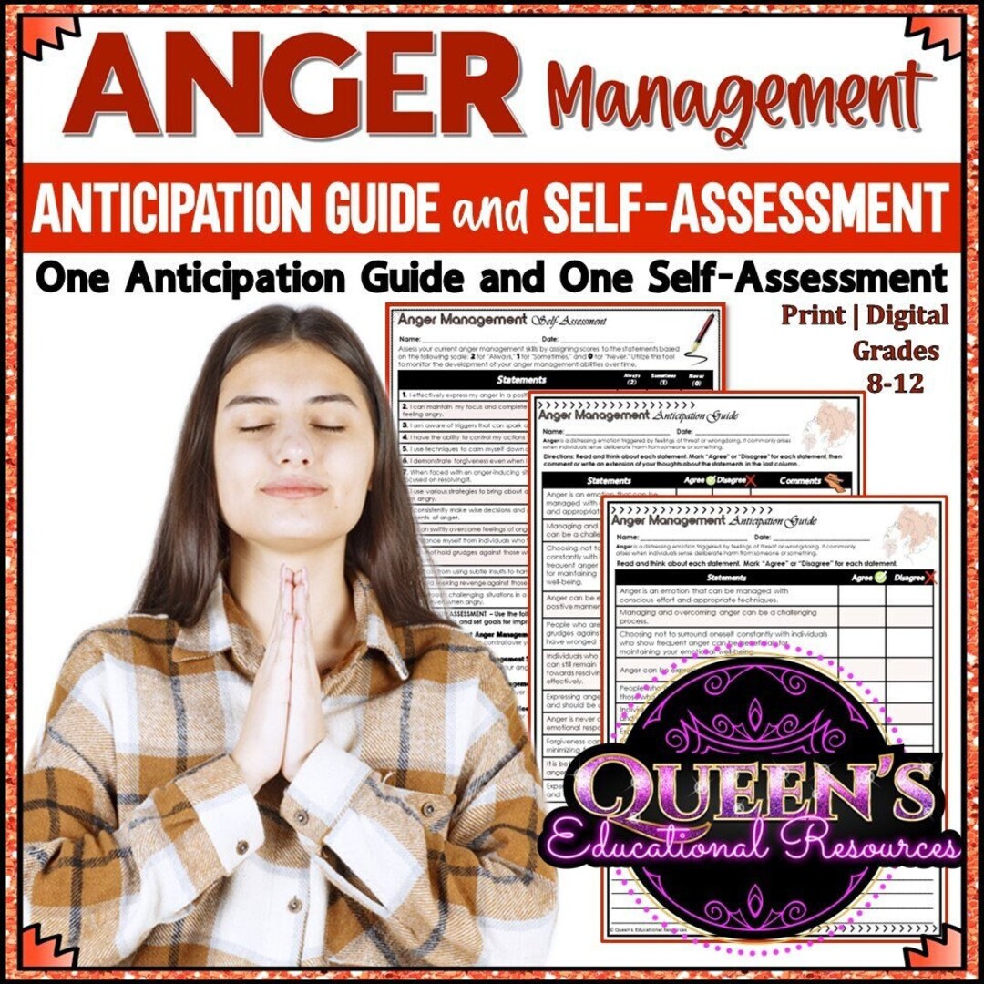 Anger Management Anticipation Guide and Self-assessment | Anger ...