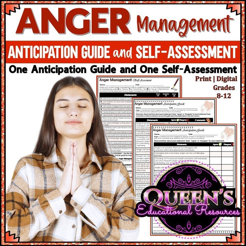 Anger Management Anticipation Guide and Self-assessment | Anger ...
