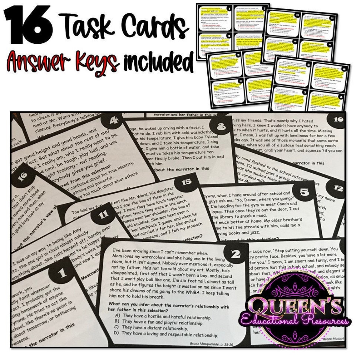 Bronx Masquerade Assessment, Inference Test, Making Inferences Task ...