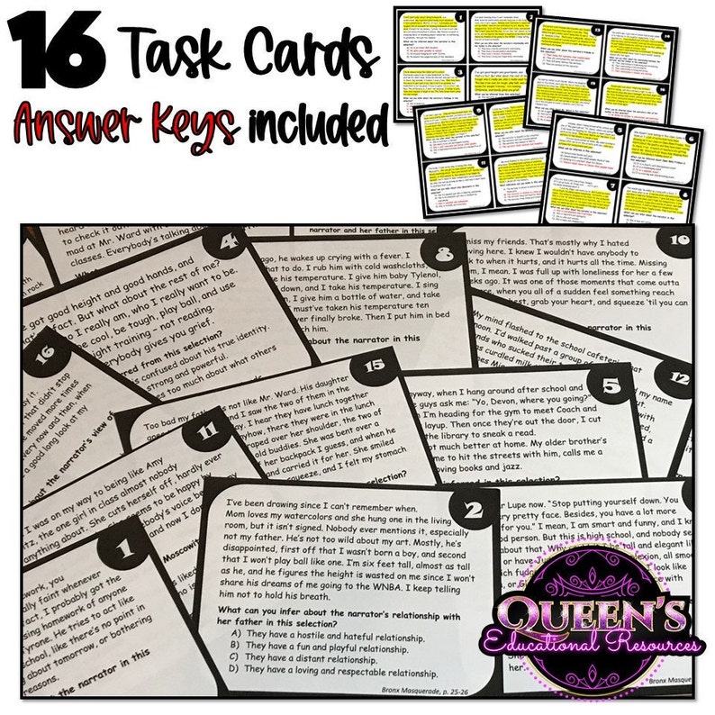 Bronx Masquerade Assessment, Inference Test, Making Inferences Task ...