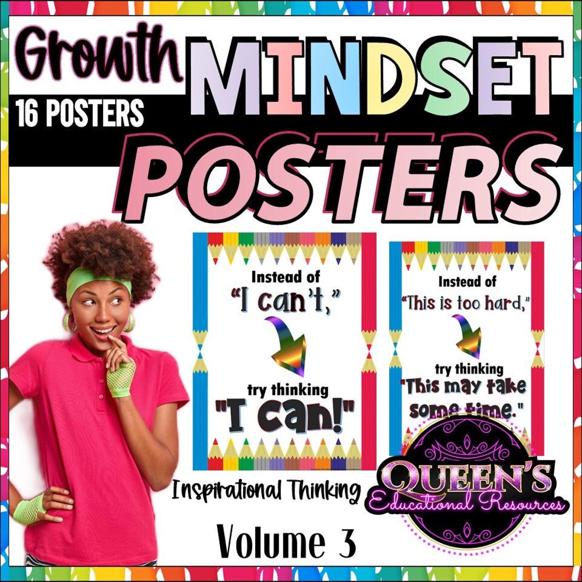 Growth Mindset Posters Growth Mindset Bulletin Board Positive ...