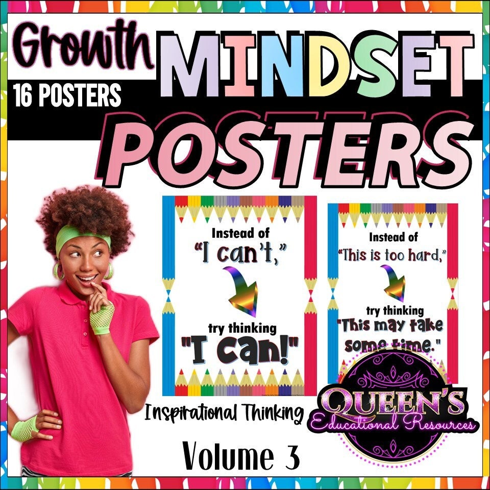 Growth Mindset Posters Growth Mindset Bulletin Board Positive ...