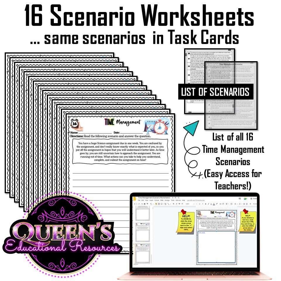Time Management Worksheets Time Management Scenarios Time Management ...