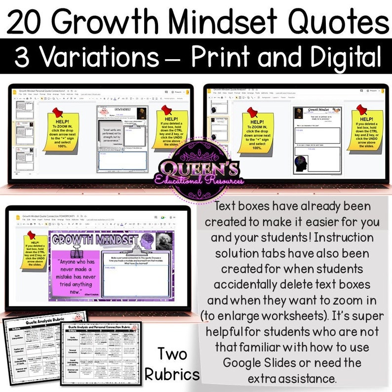 Growth Mindset Quote Analysis | Growth Mindset Activities | Growth ...