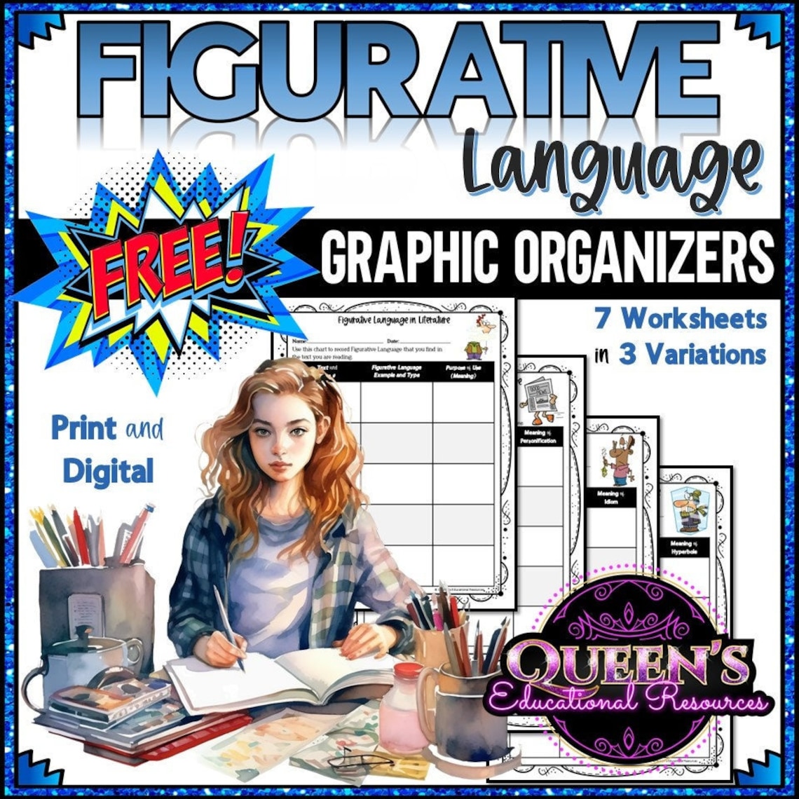 Figurative Language Graphic Organizers | Similes | Metaphors ...