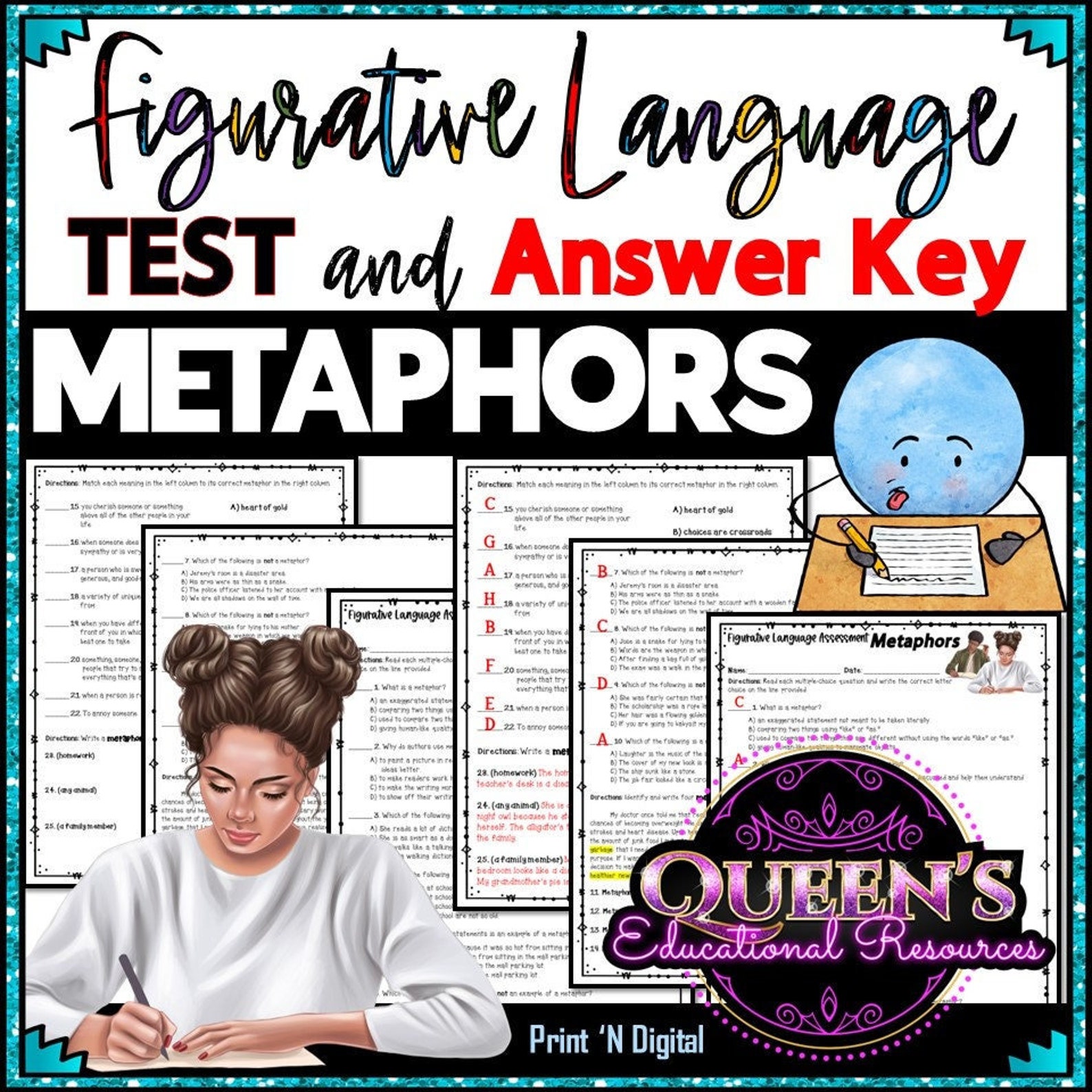 Metaphors Test | Figurative Language Test | Metaphors Assessment ...