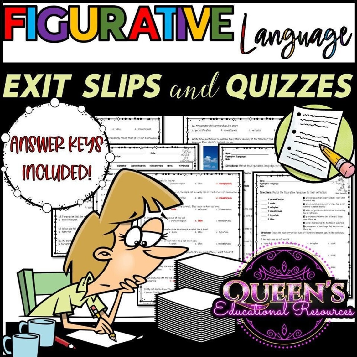 Figurative Language Assessment Worksheets | Assessments | Reading ...