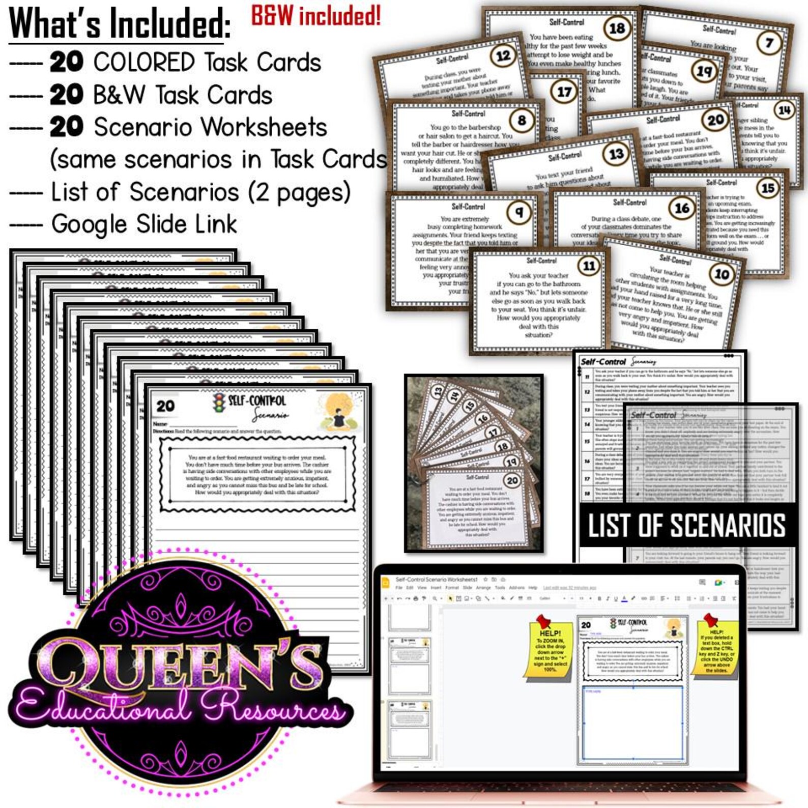 Self-control Scenarios | Self-regulation Situation Cards | Self ...