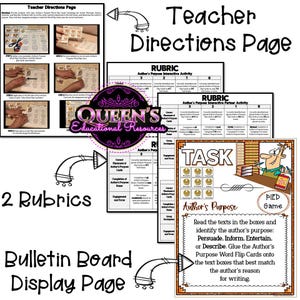 Author's Purpose Interactive Activity | Reading Comprehension | PIED ...
