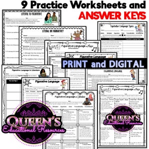Figurative Language Practice Worksheets | Figurative Language ...