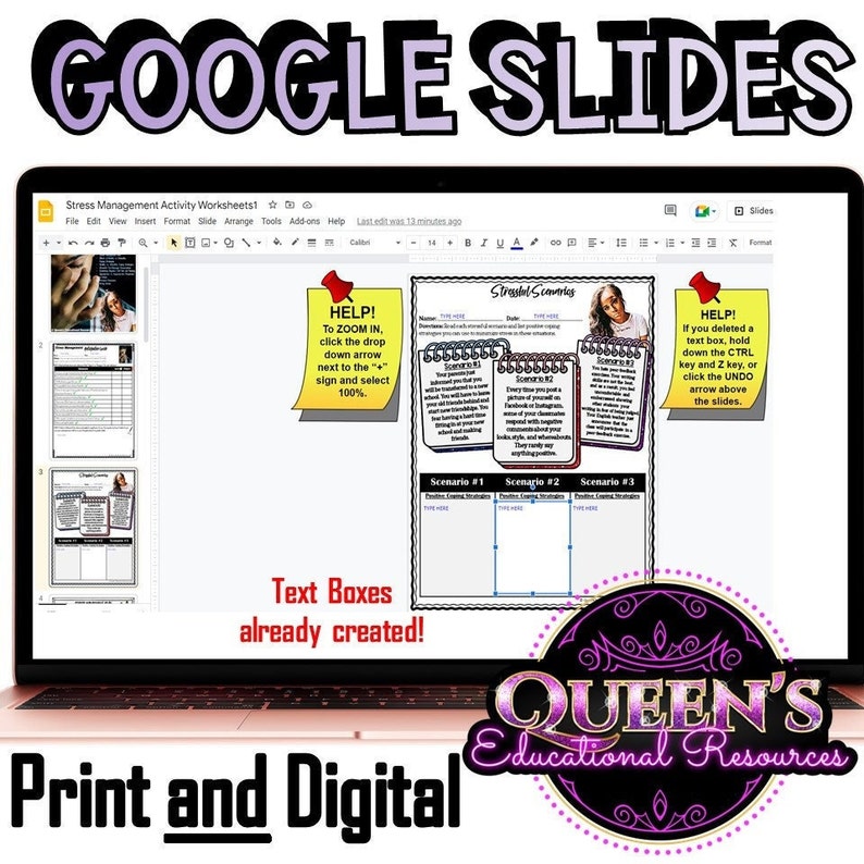 Stress Management Activities Stress Management Worksheets Coping Skills ...