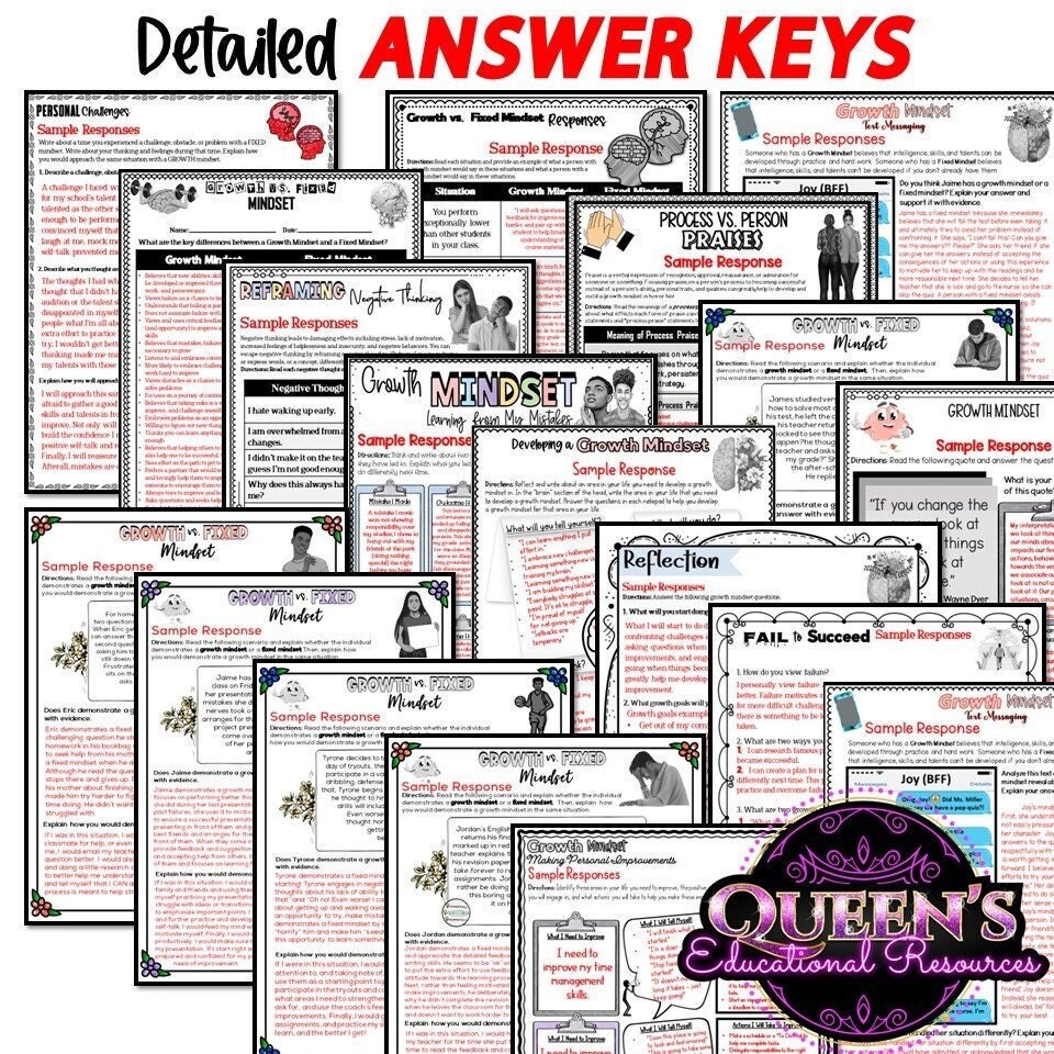 Growth Mindset Activities Growth Mindset Worksheets Positive ...