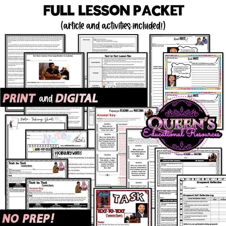 We Beat the Street Chapter Lesson Plan and Activities, We Beat the ...