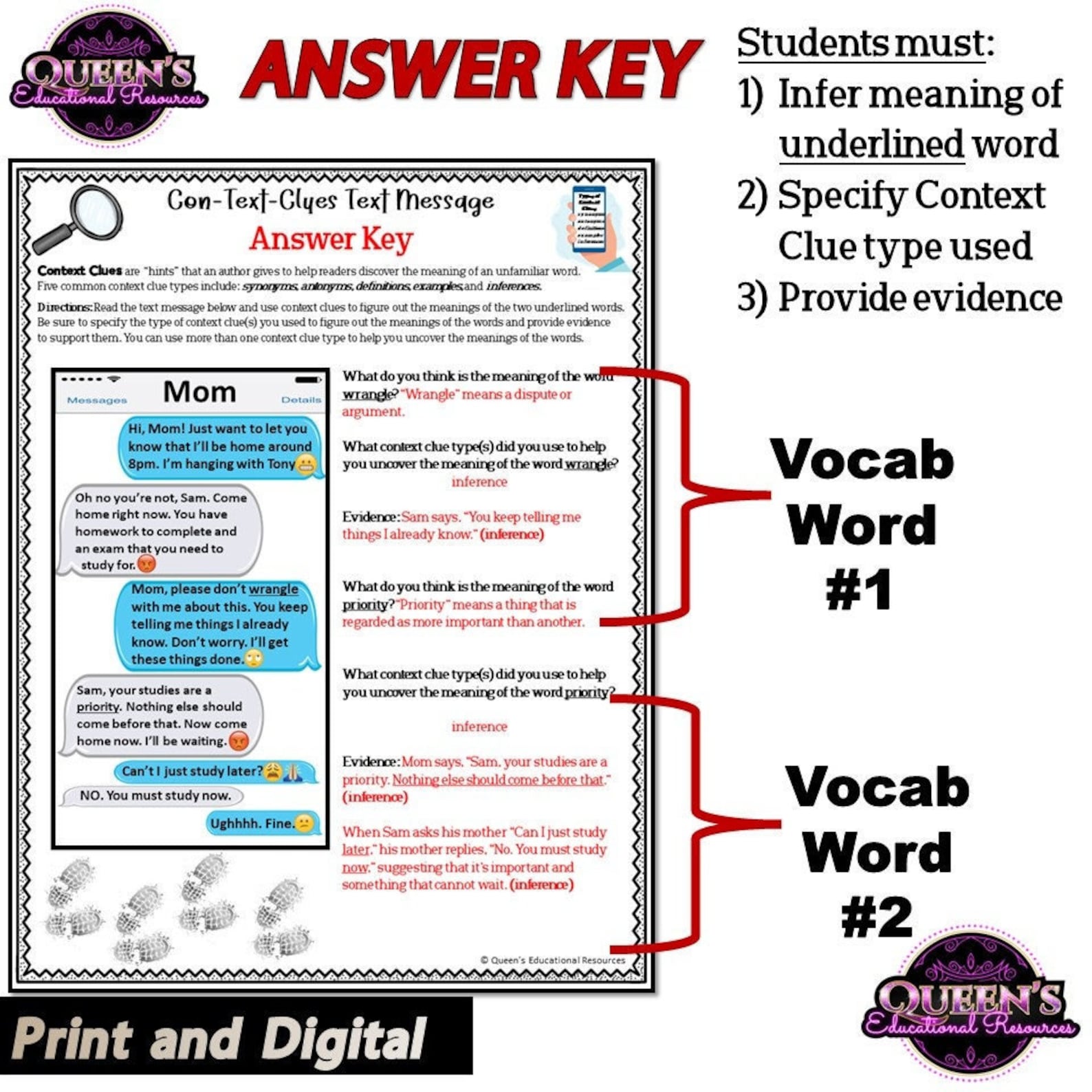 Context Clues Text Messaging Worksheets, Practice Worksheets ...