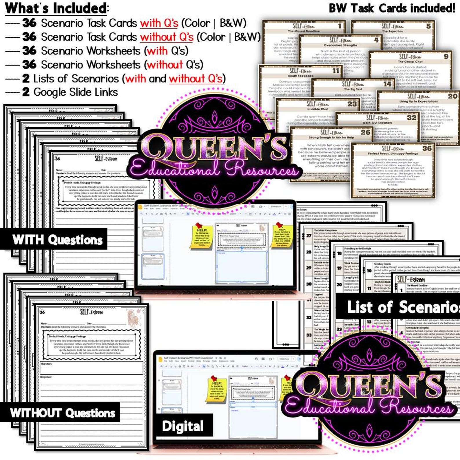 Self-esteem Scenarios | Self-esteem Worksheet Activities | Self-worth ...