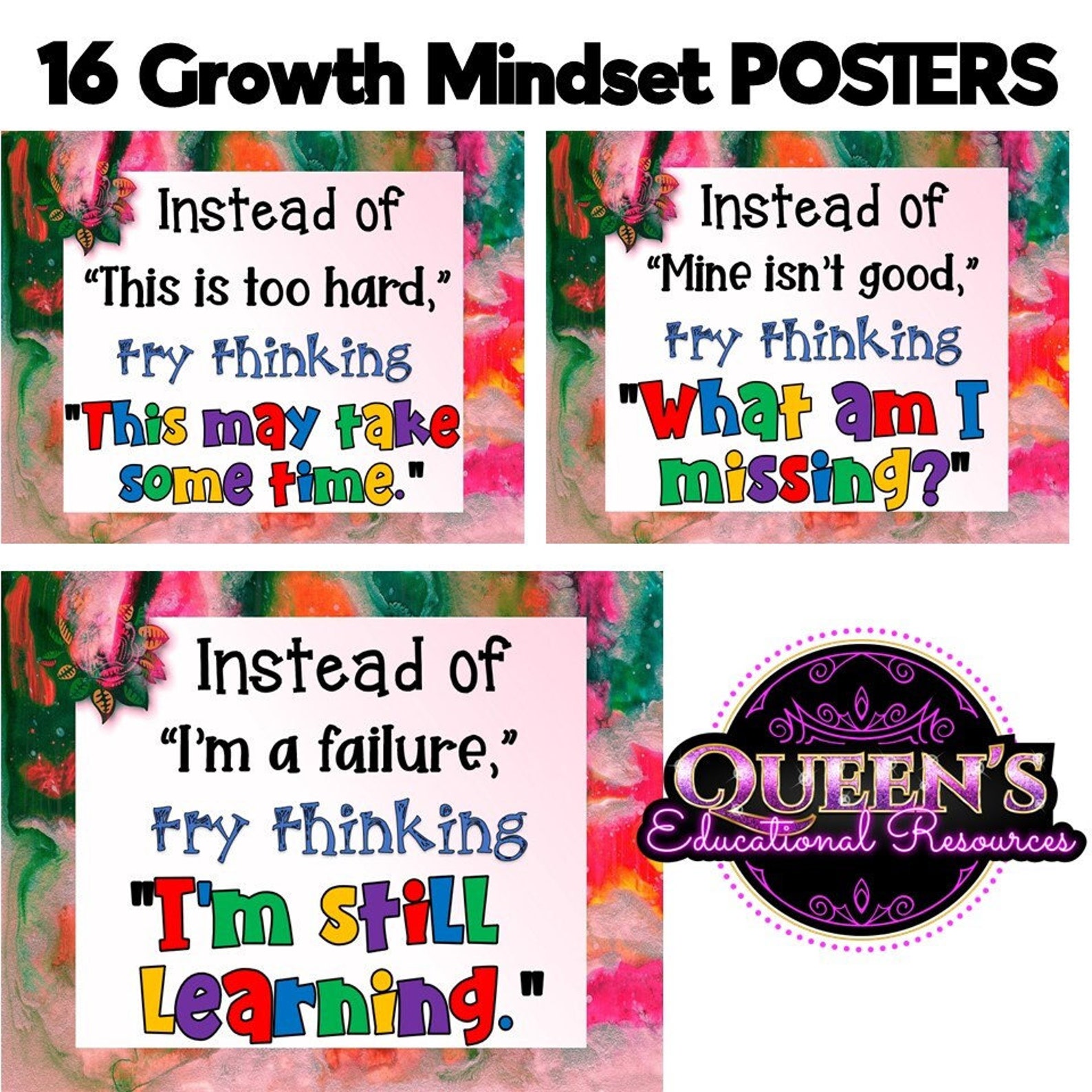 Growth Mindset Posters | Growth Mindset Bulletin Board | Positive ...