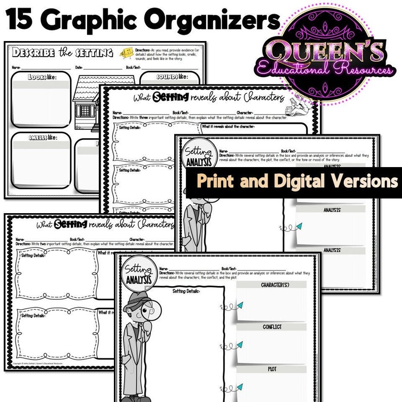 Setting Graphic Organizers, Analyzing Setting Worksheets, Reading ...