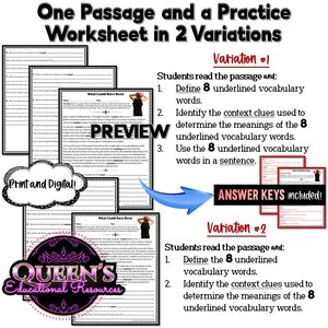 Context Clues Reading Passage, Context Clues Passage, Context Clues ...