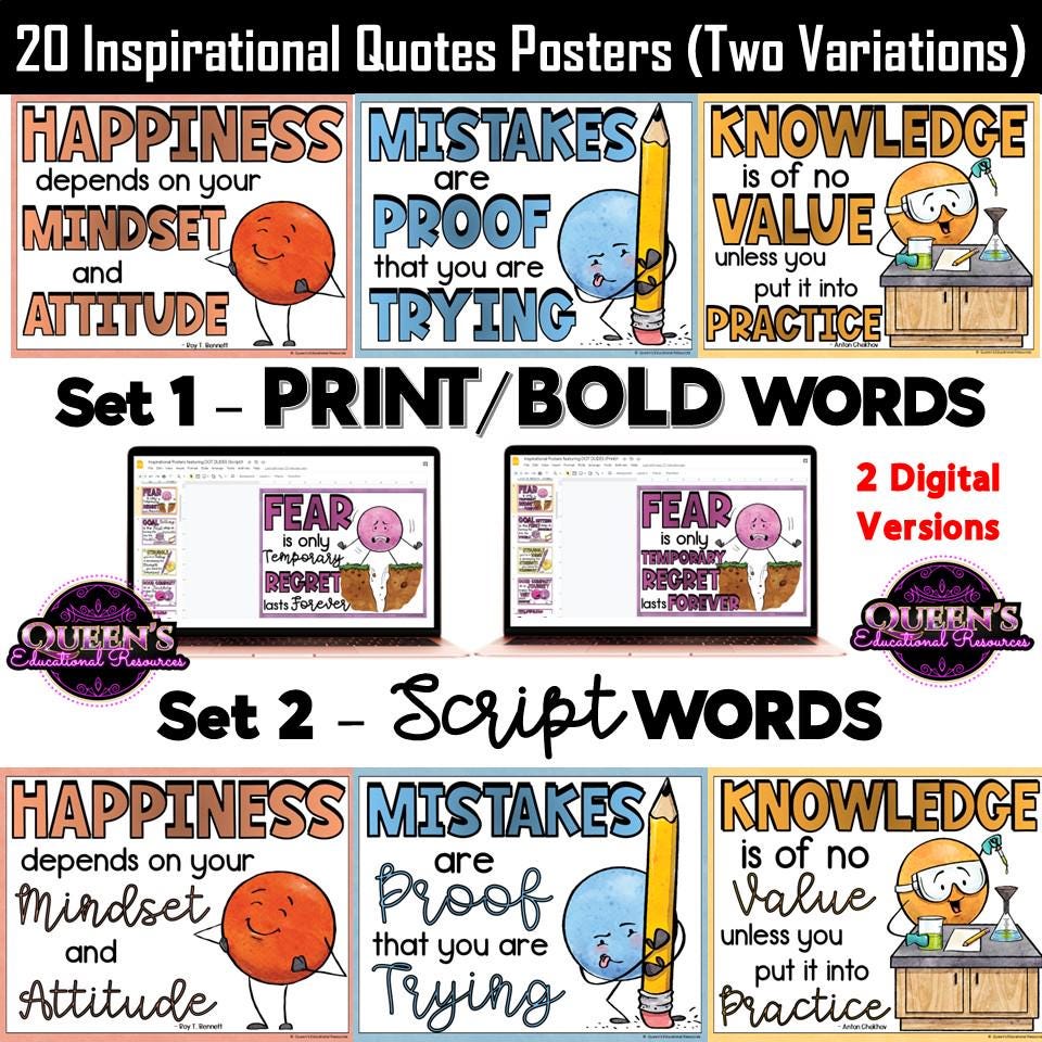Inspirational Classroom Posters | Growth Mindset Posters | Motivational ...