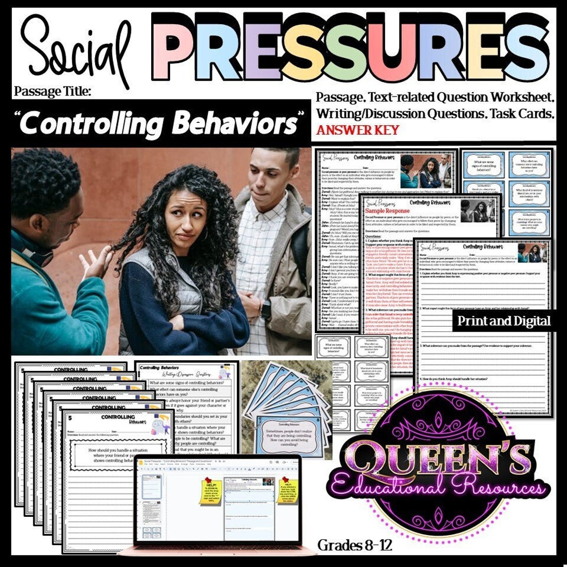 Peer Pressure Reading Passage | Peer Pressure Task Cards | Peer ...