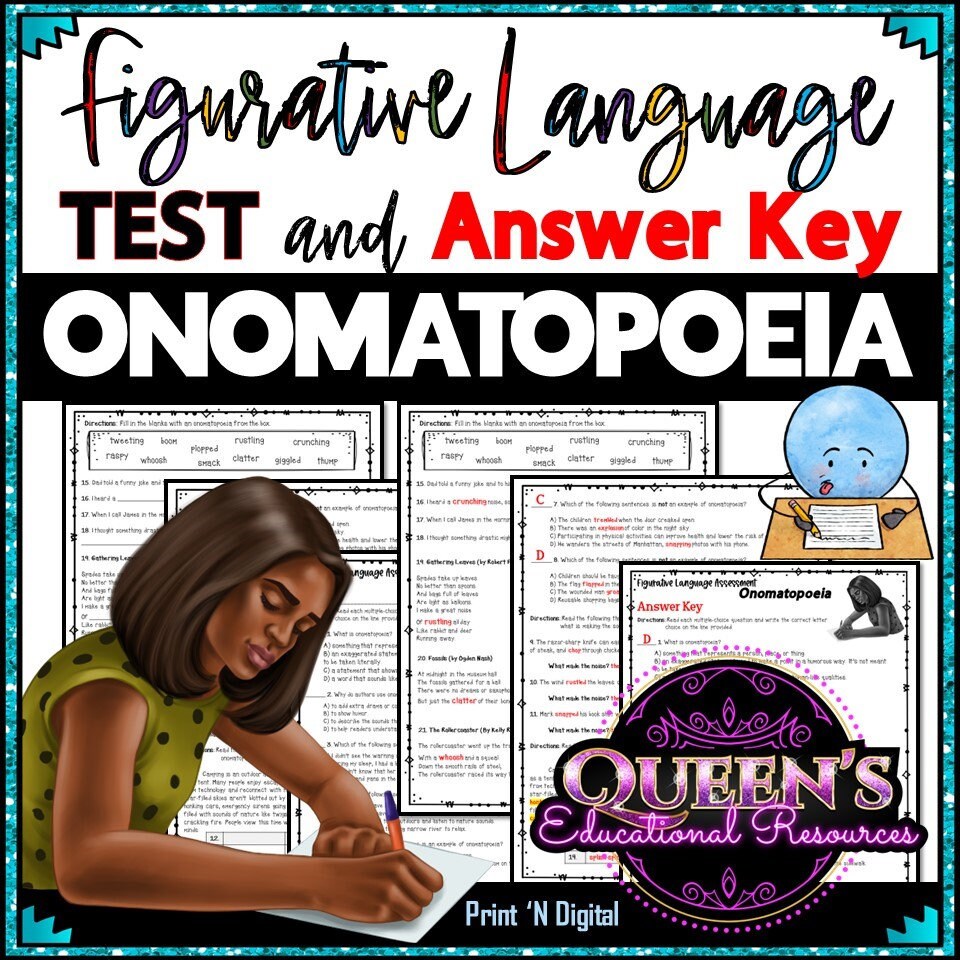 Figurative Language Tests | Similes | Metaphors | Onomatopoeia ...
