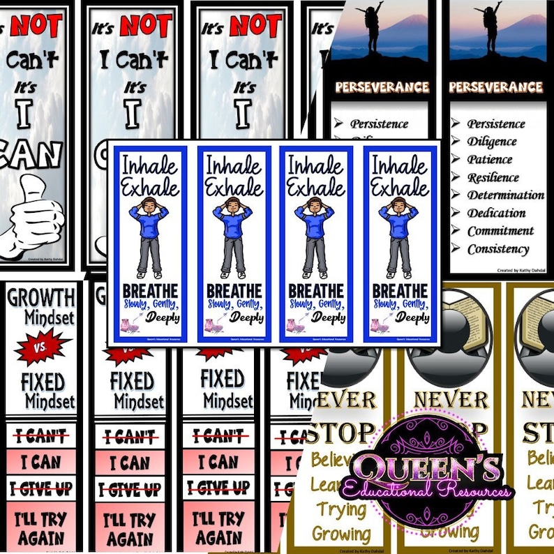 Growth Mindset Bookmarks | Booklover | Bookmarks | Positive ...