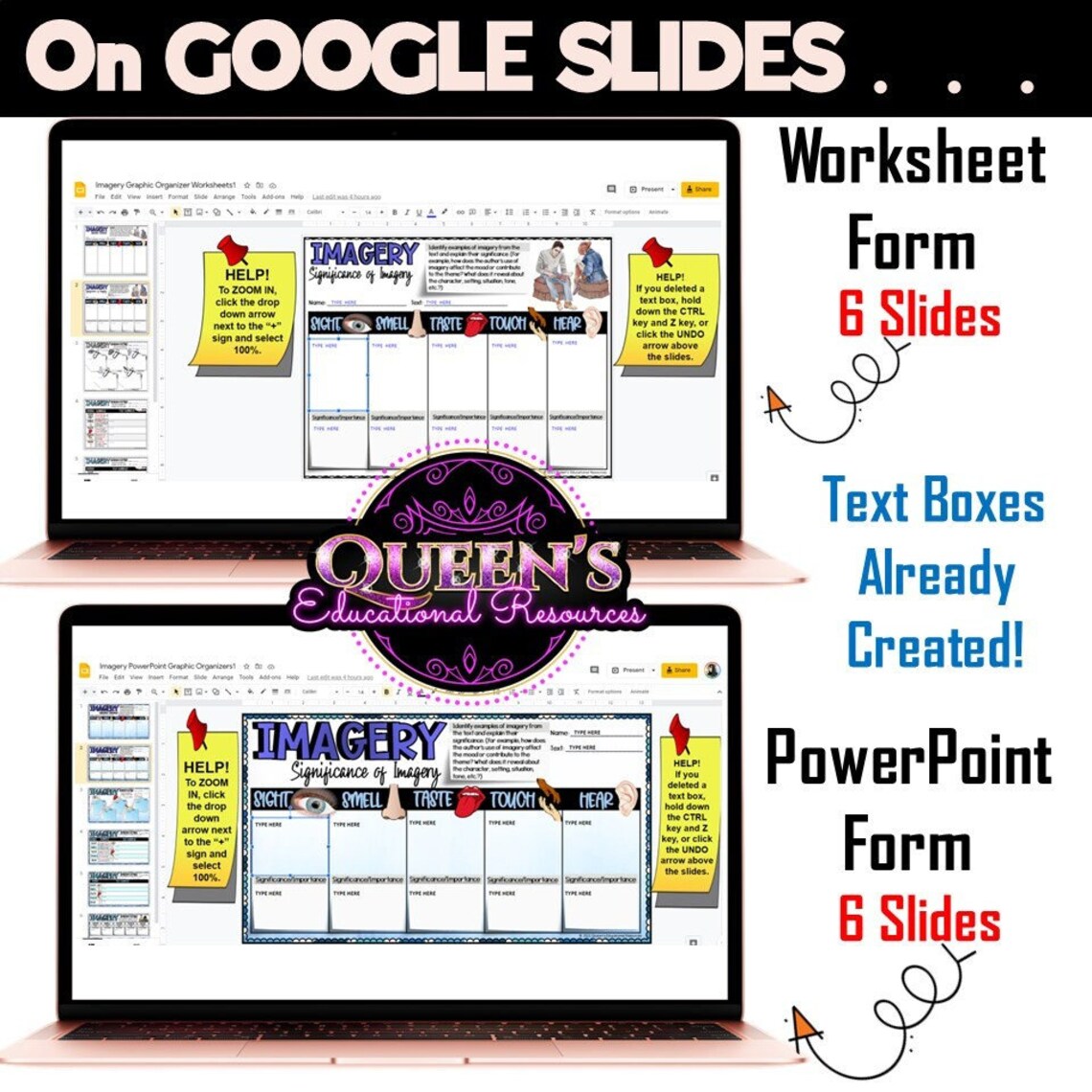 Imagery Worksheets | Imagery Graphic Organizer Worksheets | Imagery ...