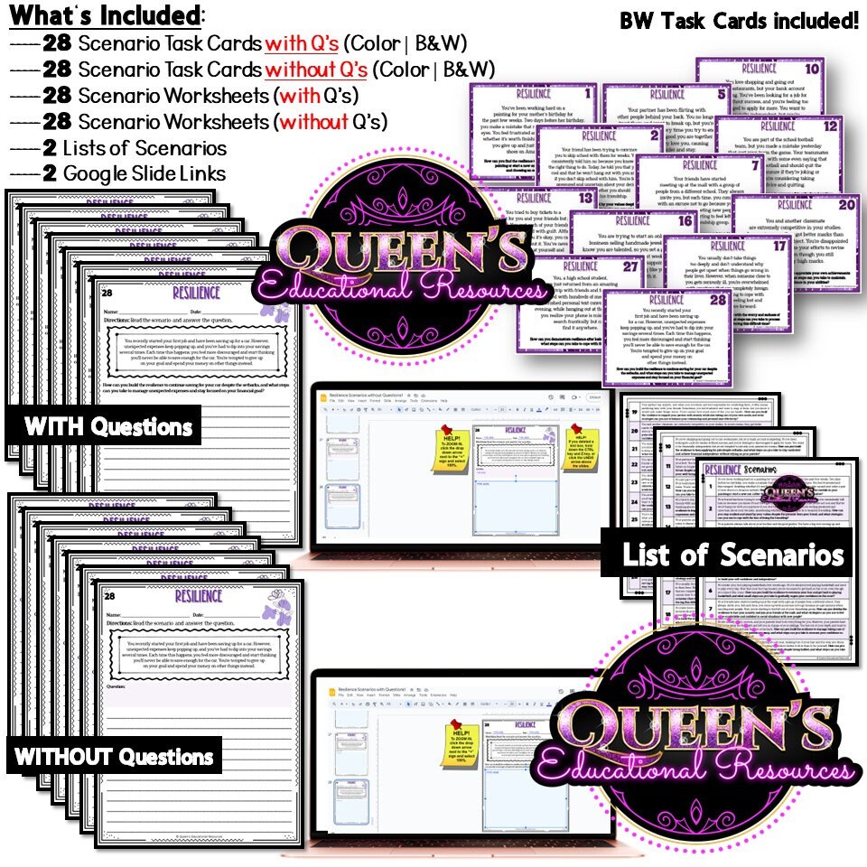 Resilience Scenarios | Resilience Worksheets | Situation Cards ...