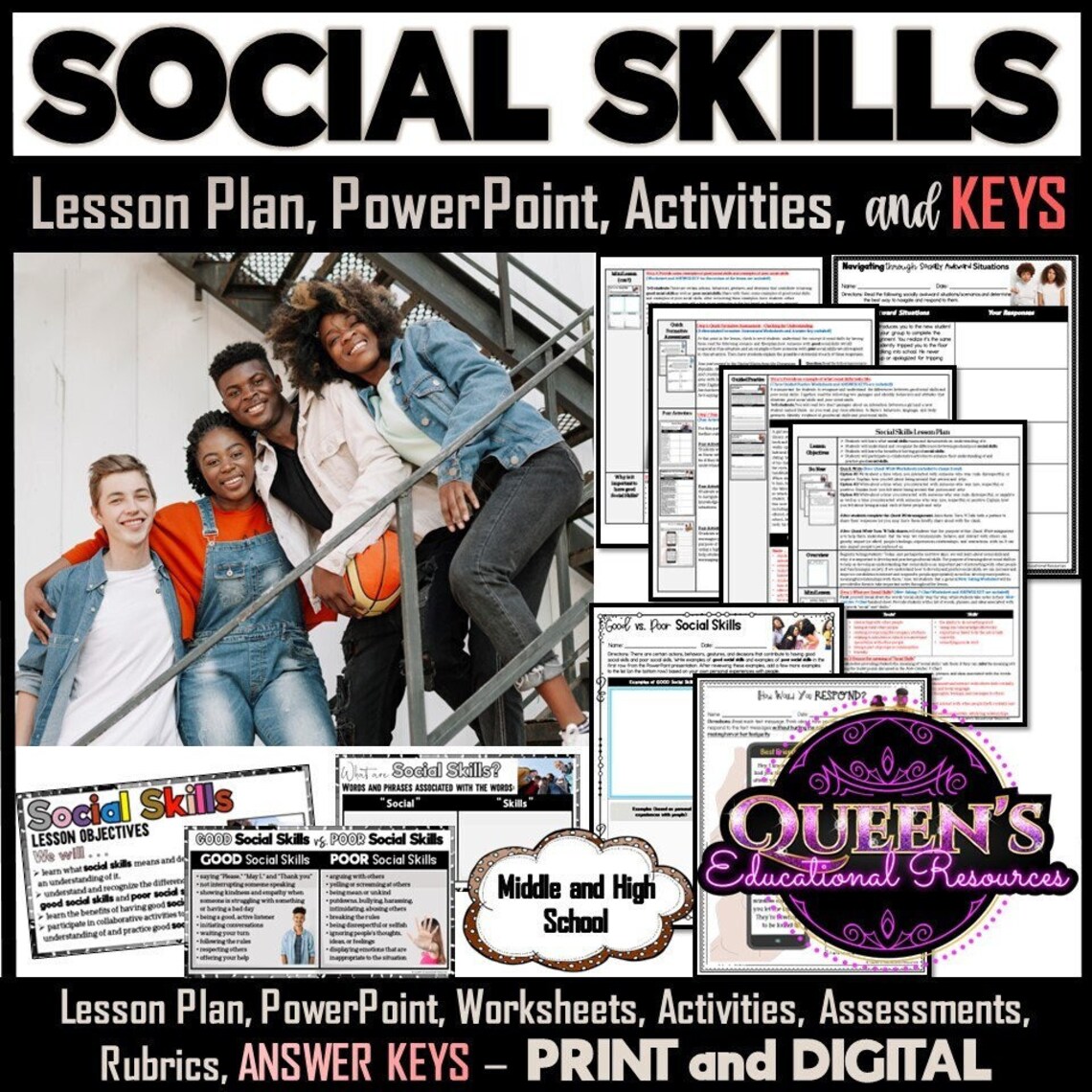 Social Skills Lesson and Activities, Social Awareness, Life Skills ...